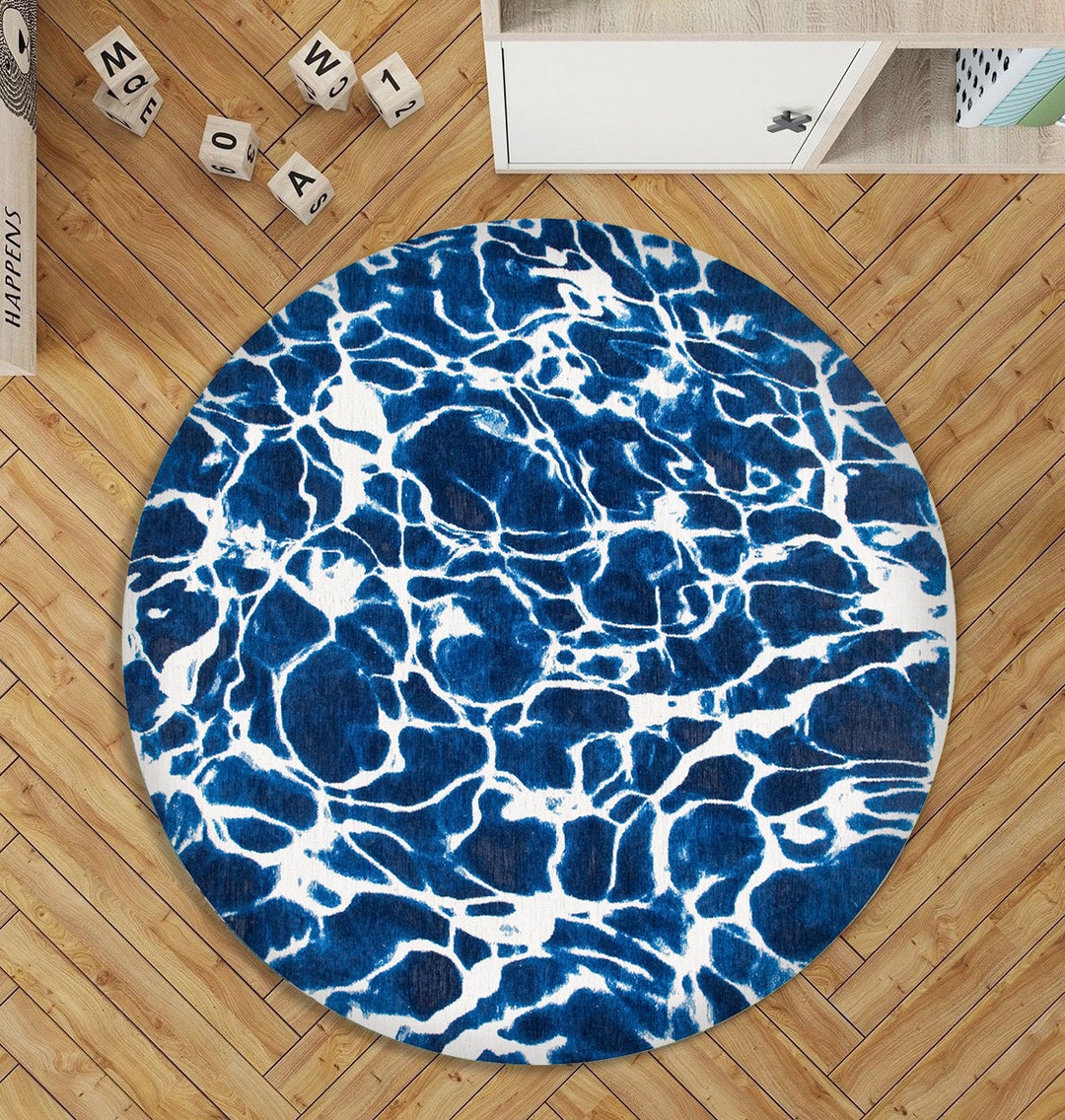 Wave Pattern Rug, Wave Rug, Sea Themed Rug, Water Design Rug, Home ...