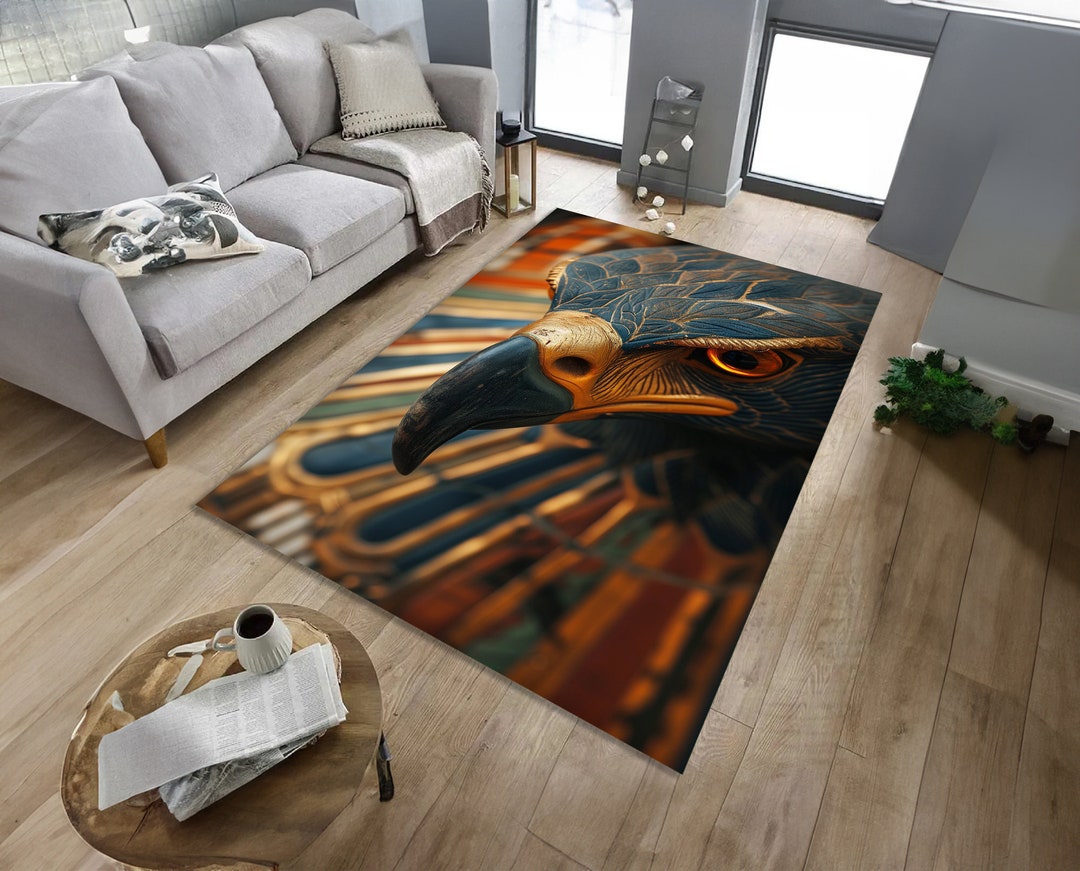 Egyptian God Horus, Egyptian Bird Rug, Egypt Themed Rug, Ancient Egypt ...