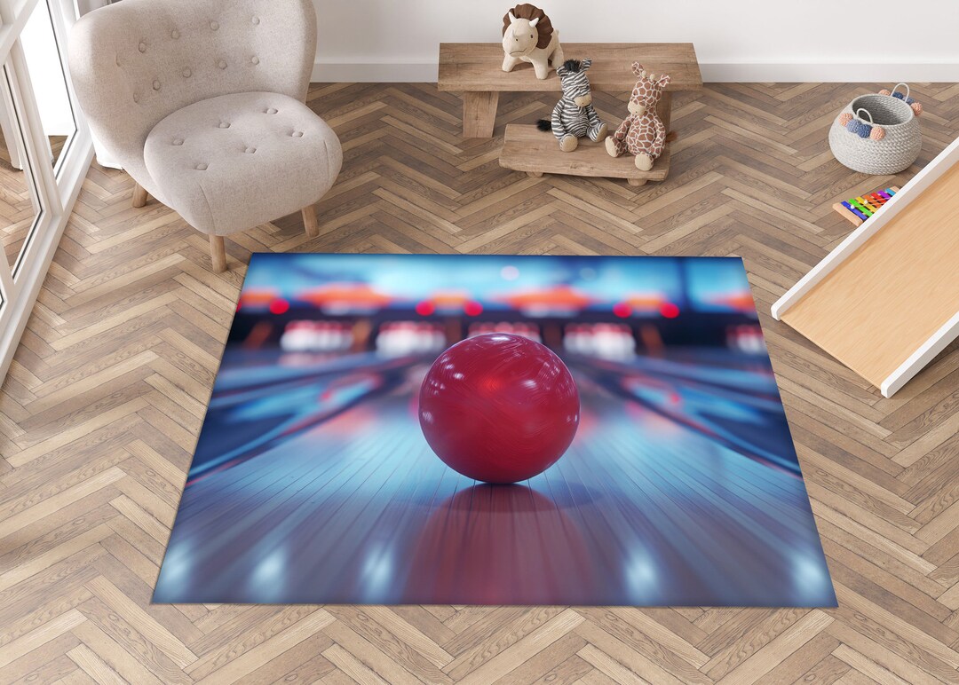 Bowling Alley Pattern, Bowling Rug, Playmat Rug, Kids Room Rug, Kids ...
