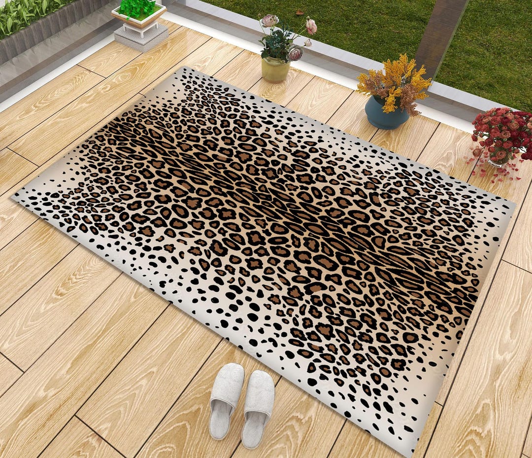 Leopard Rug Black and Brown Leopard Design Rug, Leopard Design, Art ...