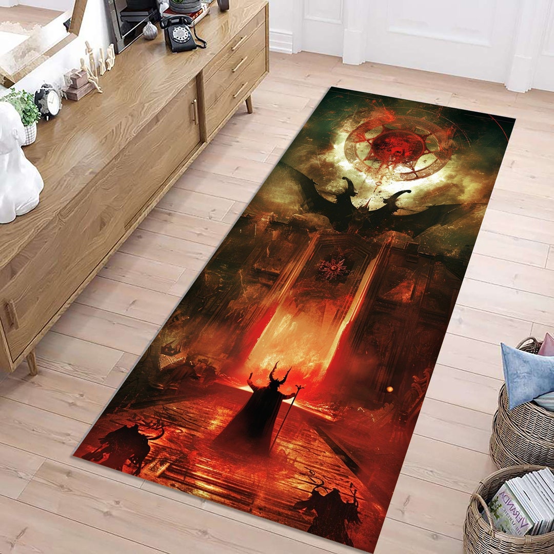 Satanism Rug, Wizard Rug Decor, Evil Rug, Satan Rug, Witch Rug ...