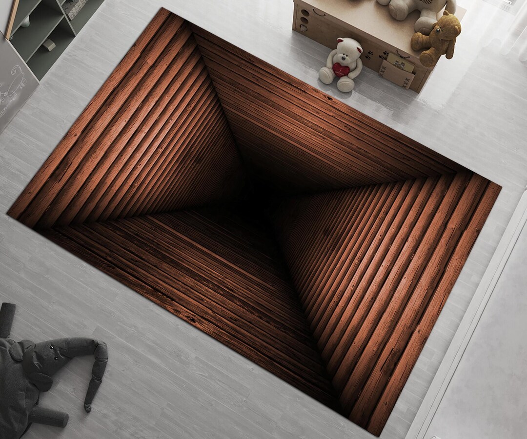 Optical Illusion Rug, Illusion Rug, Tunnel Rug, Rectangular Illusion ...