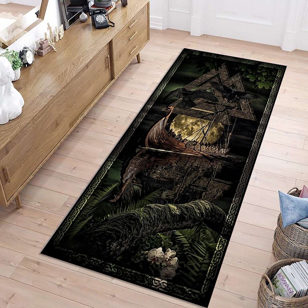 Wikinger Helm Der Ehrfurcht Symbol, Wikinger Kompass Helm, Skandinavischer Teppich, Valknut ...