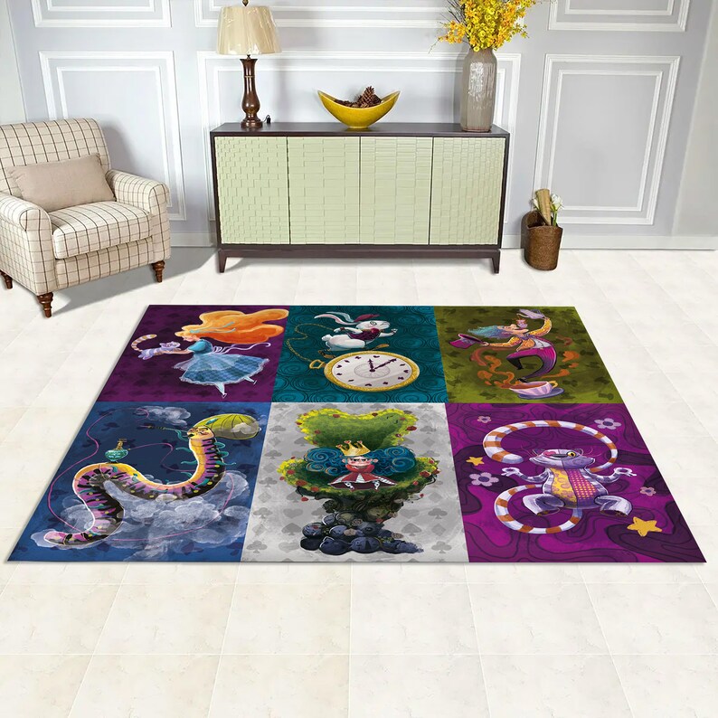 Alice in Wonderland Rug: Non-slip Fairytale Kids Room Decor - Etsy