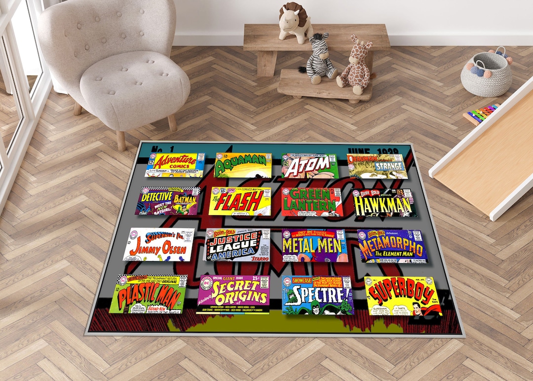 Comic Book Rug, Best Comic Book Logo, Superhero Rug, Super Hero Rug ...
