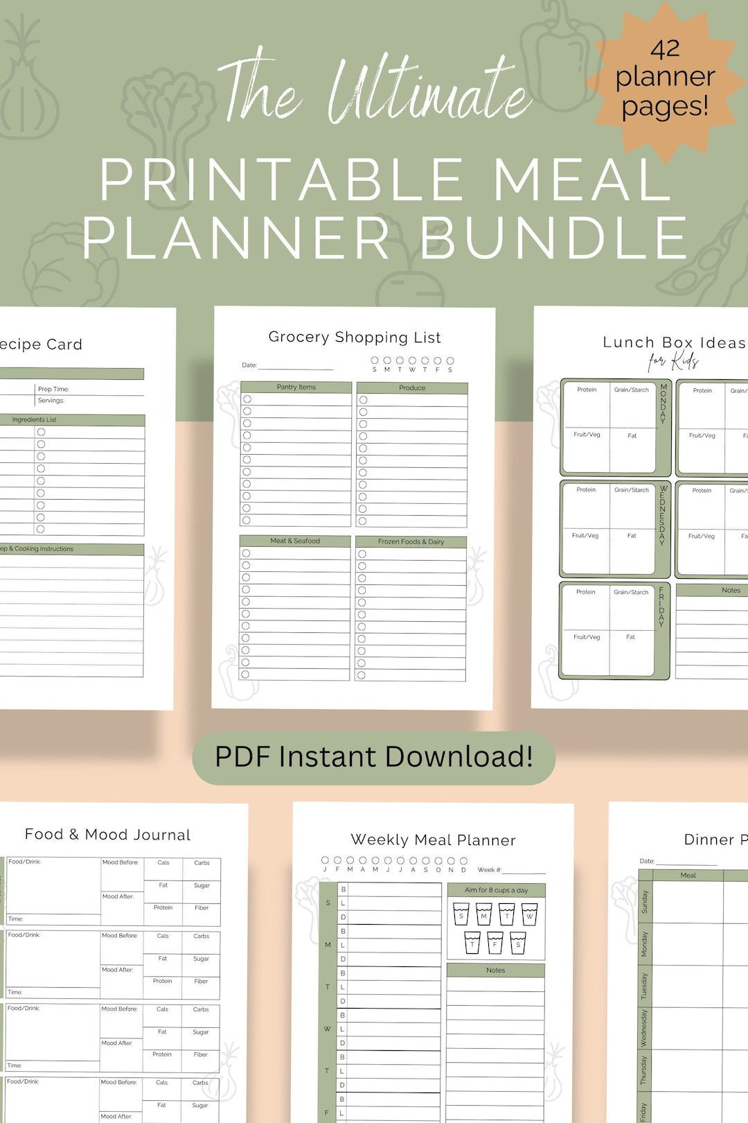 The ULTIMATE Meal Planner Bundle - 42 Pages - Etsy