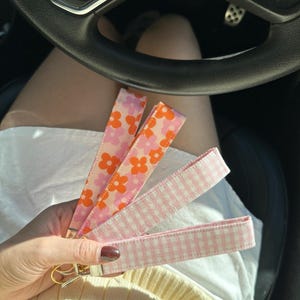 Pink Wristlet Keychain, Gold Key Fob Wristlet, Keychain Wristlet ...