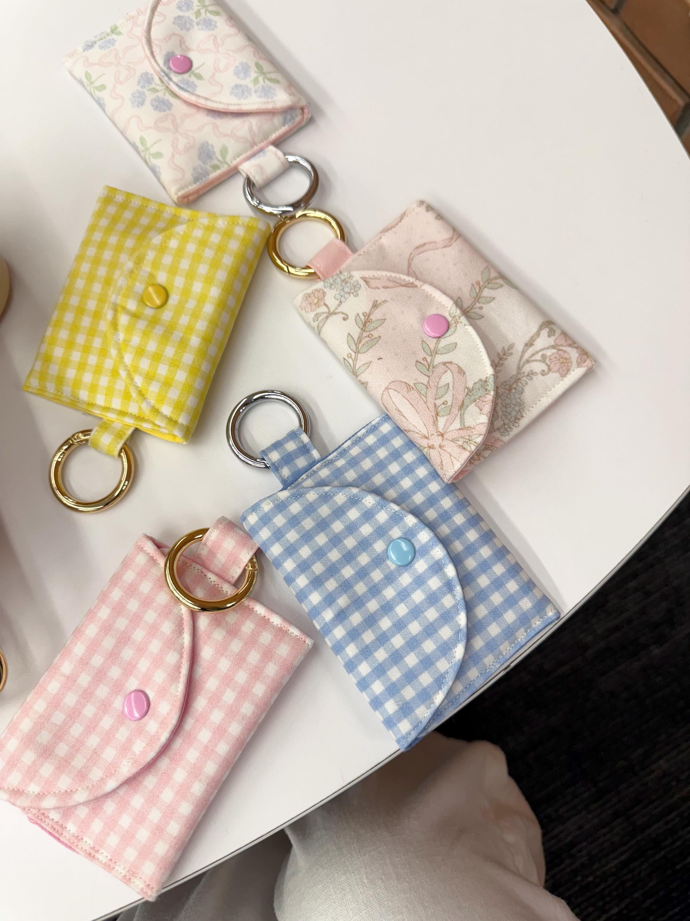 Colorful Keychain Wallet for Essentials, Keyring Wallet, Cotton ...