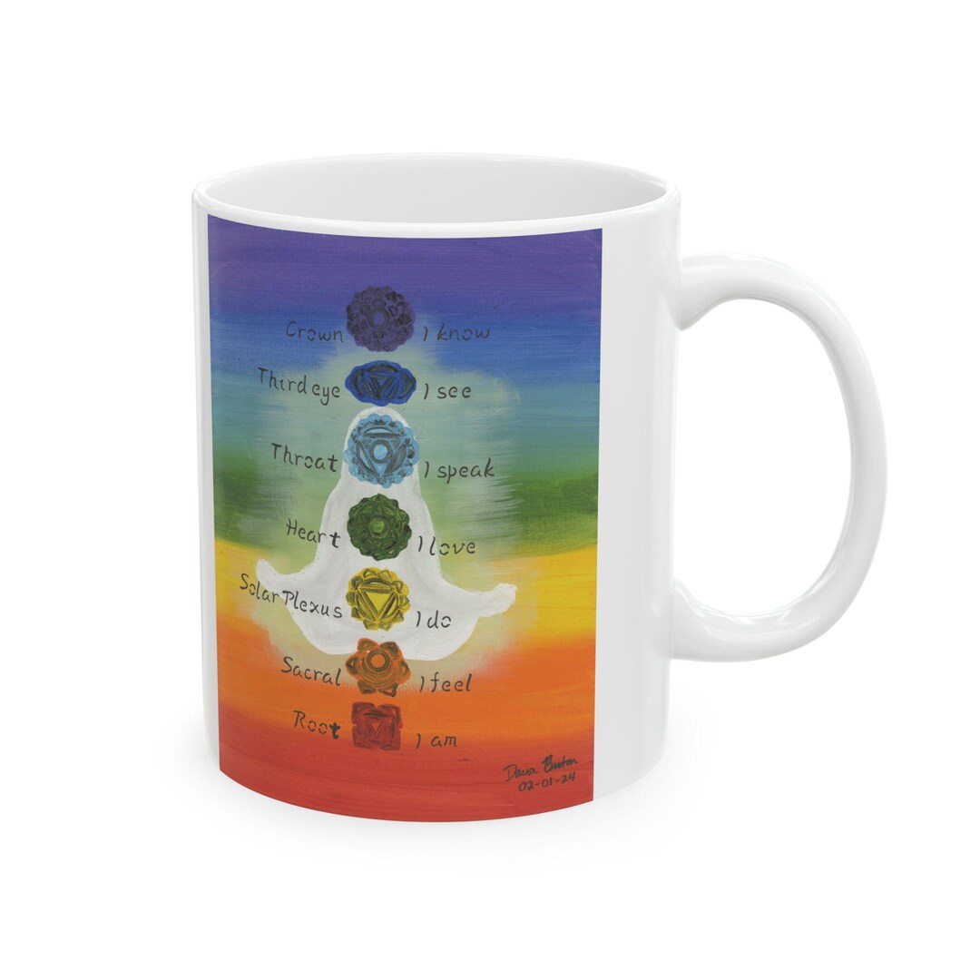 Chakra Affirmations Coffee Mug, Yoga Meditation Gift - Etsy