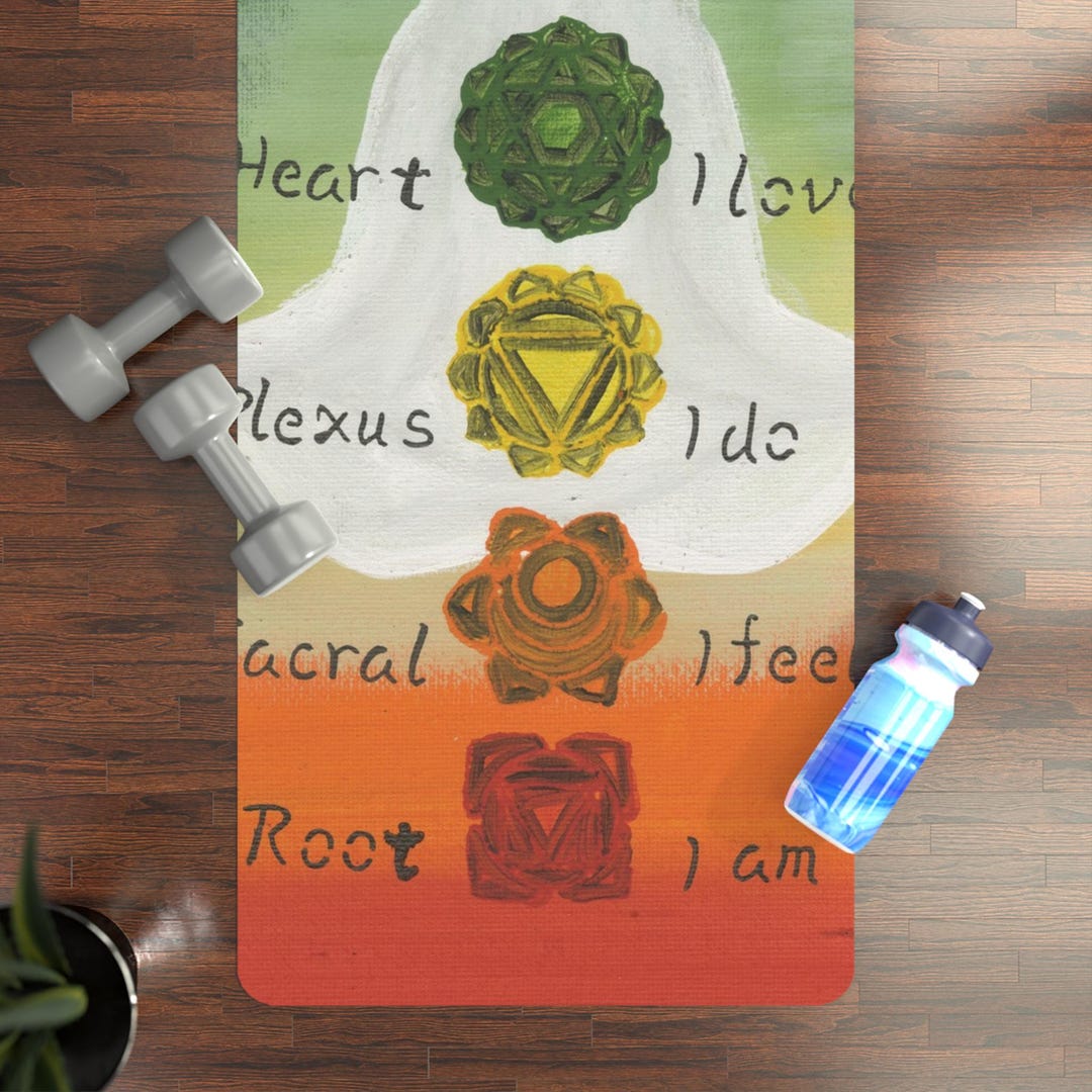 Chakra Affirmation Yoga Mat From Original Acrylic Artwork Made With ...