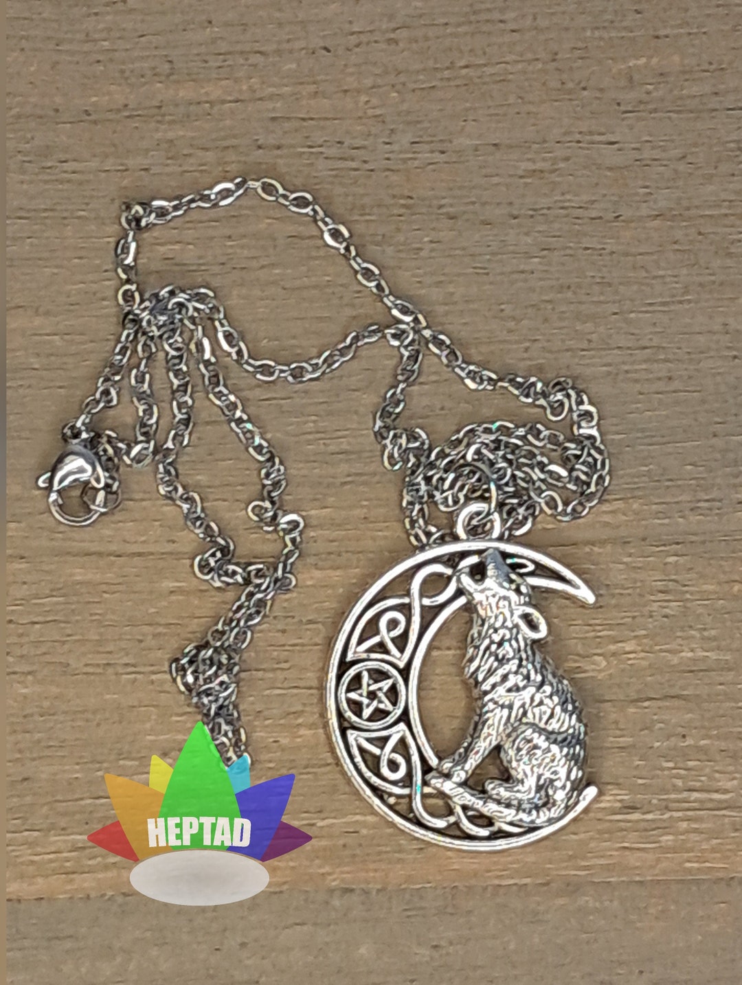 Wolf Howling at the Moon Silver Chain Necklace. - Etsy
