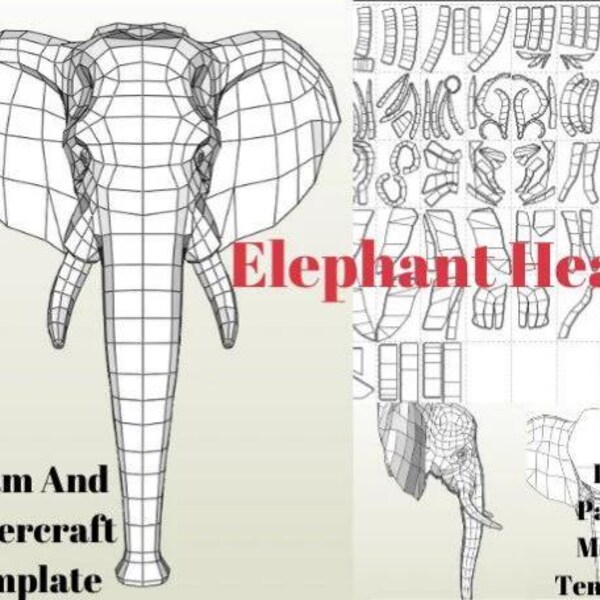 Cardboard Animal Head Template - Etsy