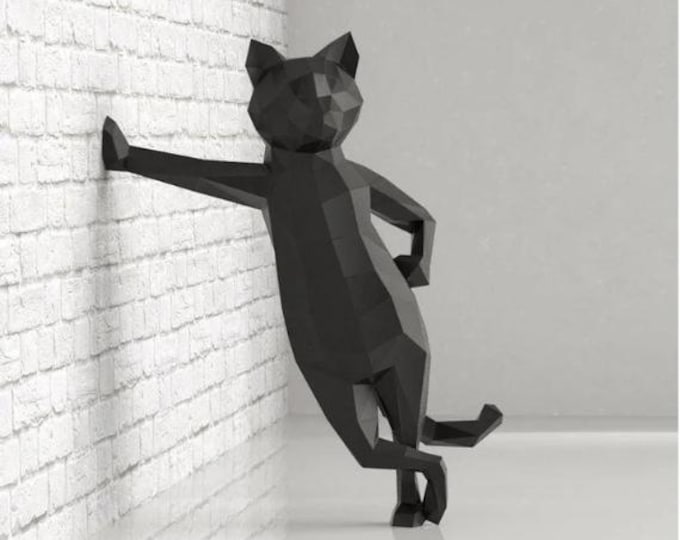 Kitten Papercraft Template, PDF, 3D Paper Model Cat, Home Decor, DIY ...