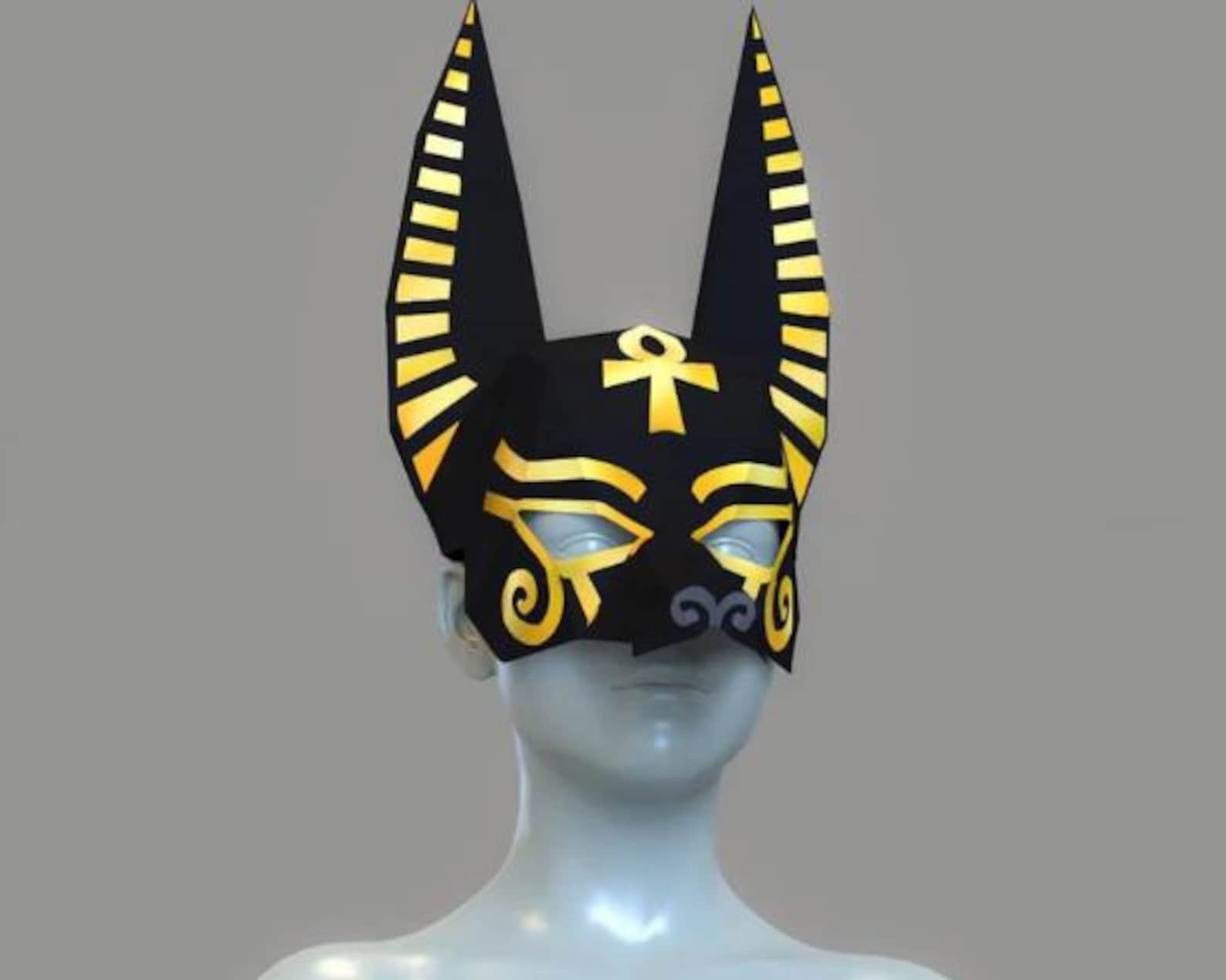 Anubis Mask / Jackal Mask | DIY Paper Mask, Printable Template ...