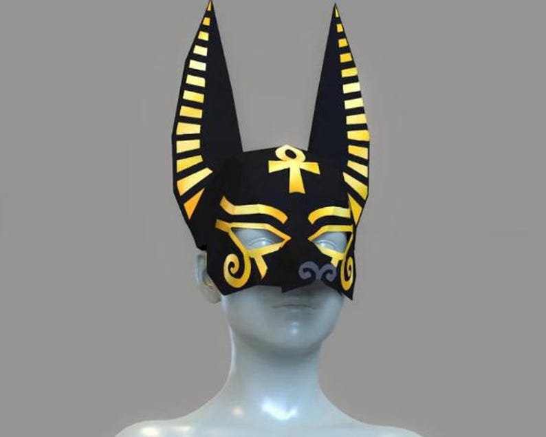 Anubis Mask / Jackal Mask | DIY Paper Mask, Printable Template ...