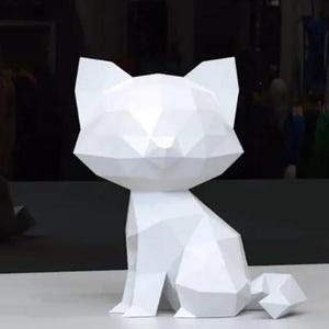 Kitten Papercraft Template, PDF, 3D Paper Model Cat, Home Decor, DIY ...