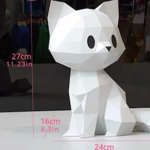 Kitten Papercraft Template, PDF, 3D Paper Model Cat, Home Decor, DIY ...