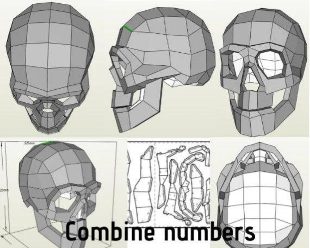 Wearable Skull Template With Pdf Instructions / Easy to Make Step by ...