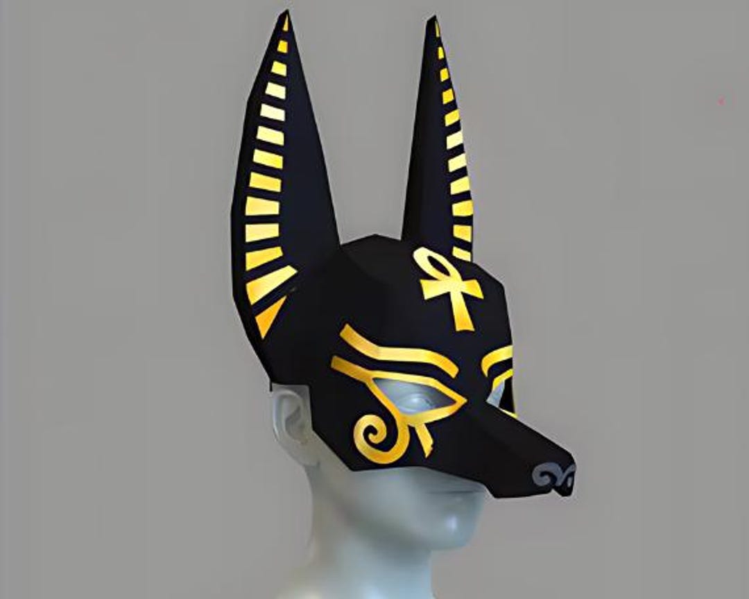 Anubis Mask / Jackal Mask | DIY Paper Mask, Printable Template ...