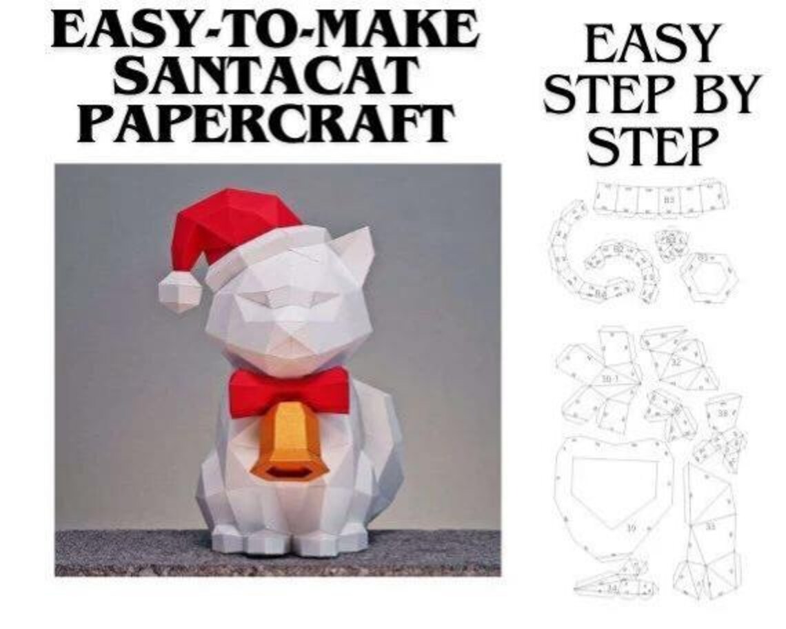 Dıy Cat Papercraft / This Santacad is a Perfect Design and Can Be Made ...