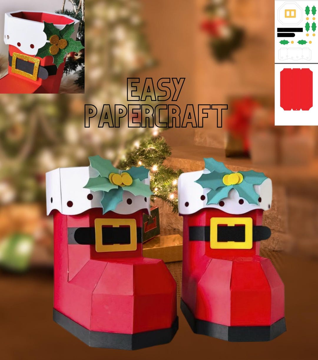 Easy Christmas Papercraft / Santa Bots / Candy Box Papercraft ...