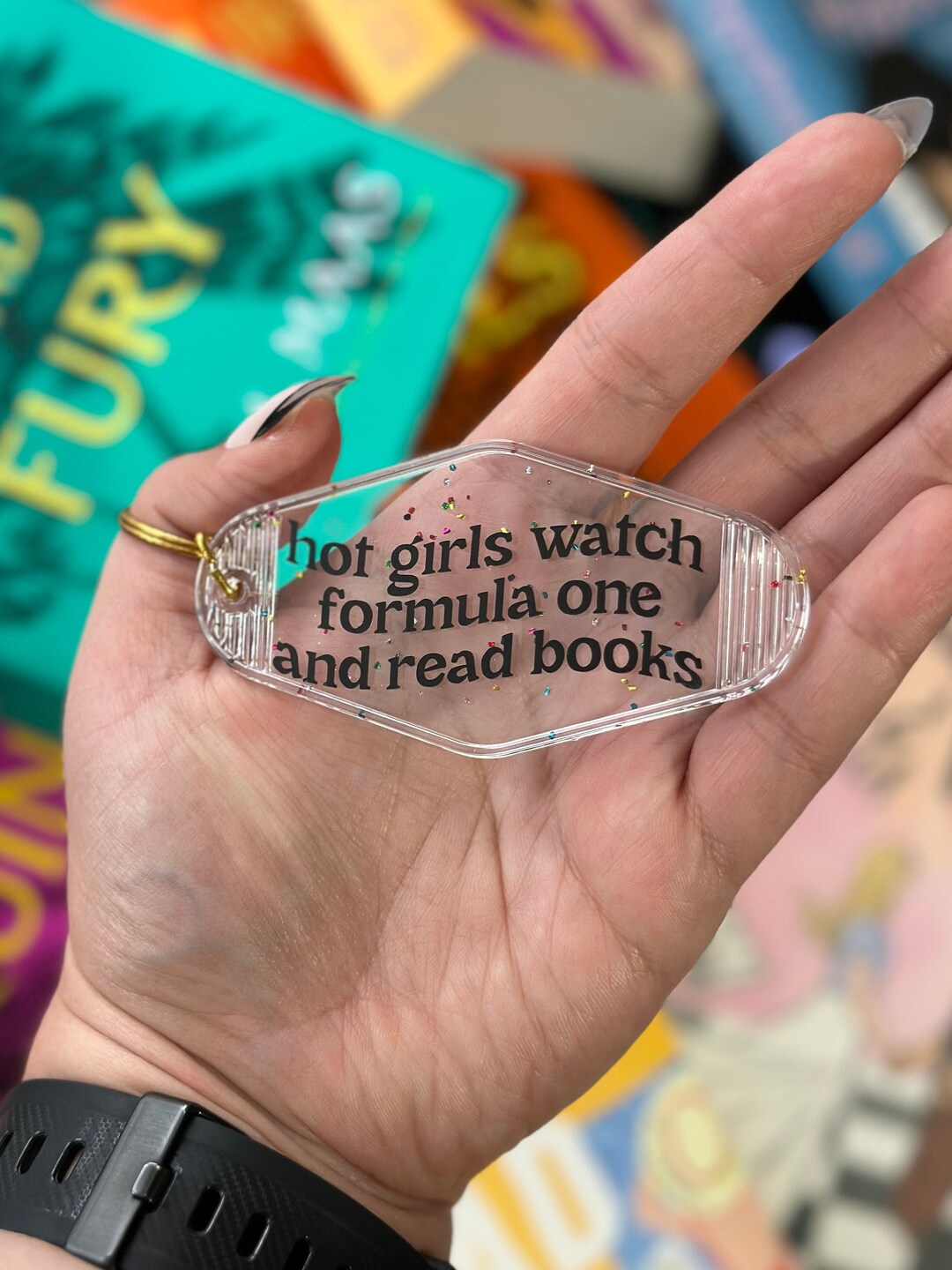 Hot Girls Motel Watch Formula One and Read Books Motel Keychain - Etsy
