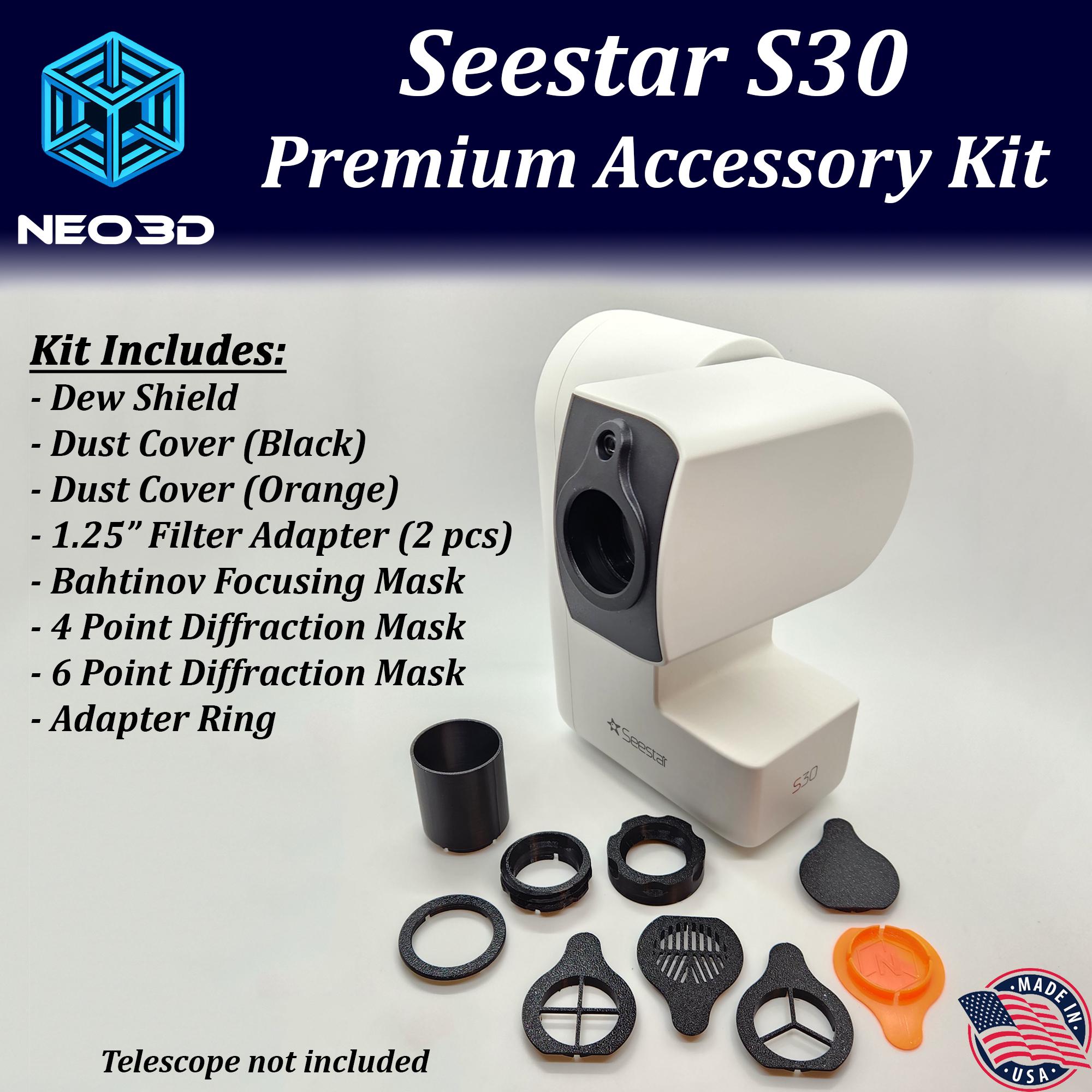 ZWO Seestar S30 Accessory Kits: Dew Shield, 1.25" Filter Adapter, Dust ...