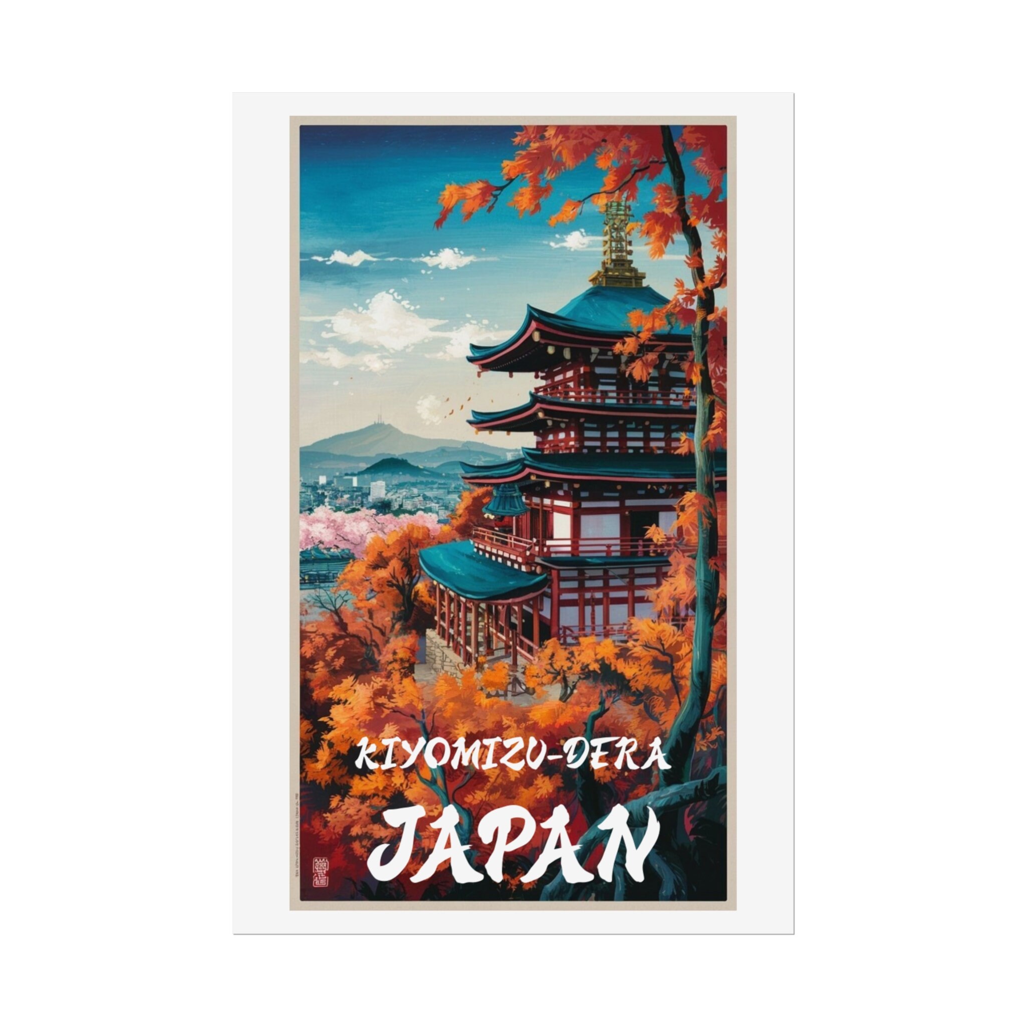Kiyomizu-dera Poster, Kiyomizu-dera Print, Travel Poster, Japan Poster ...