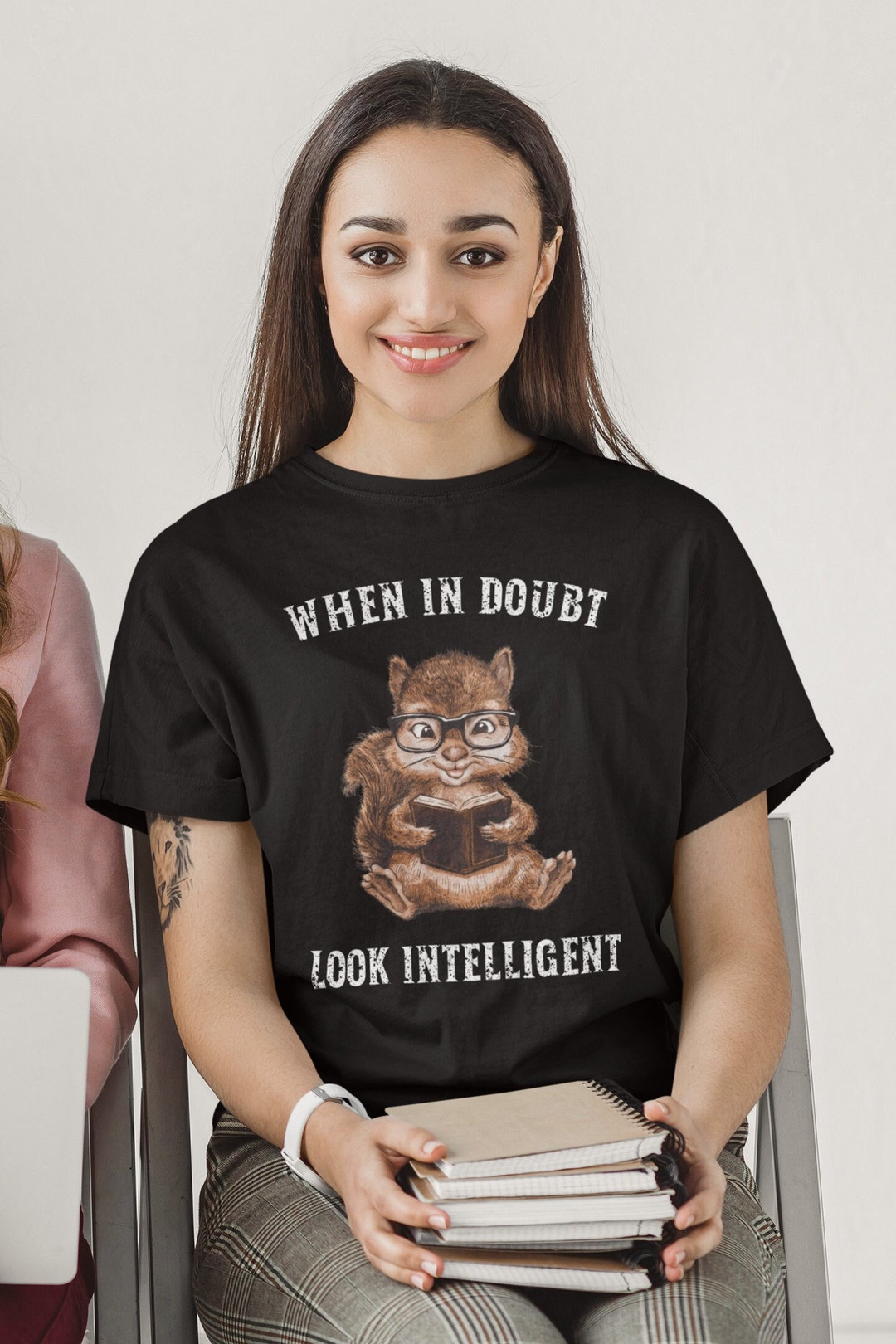 When in Doubt Look Intelligent Shirt, Funny Squirrel Shirt, Squirrel ...
