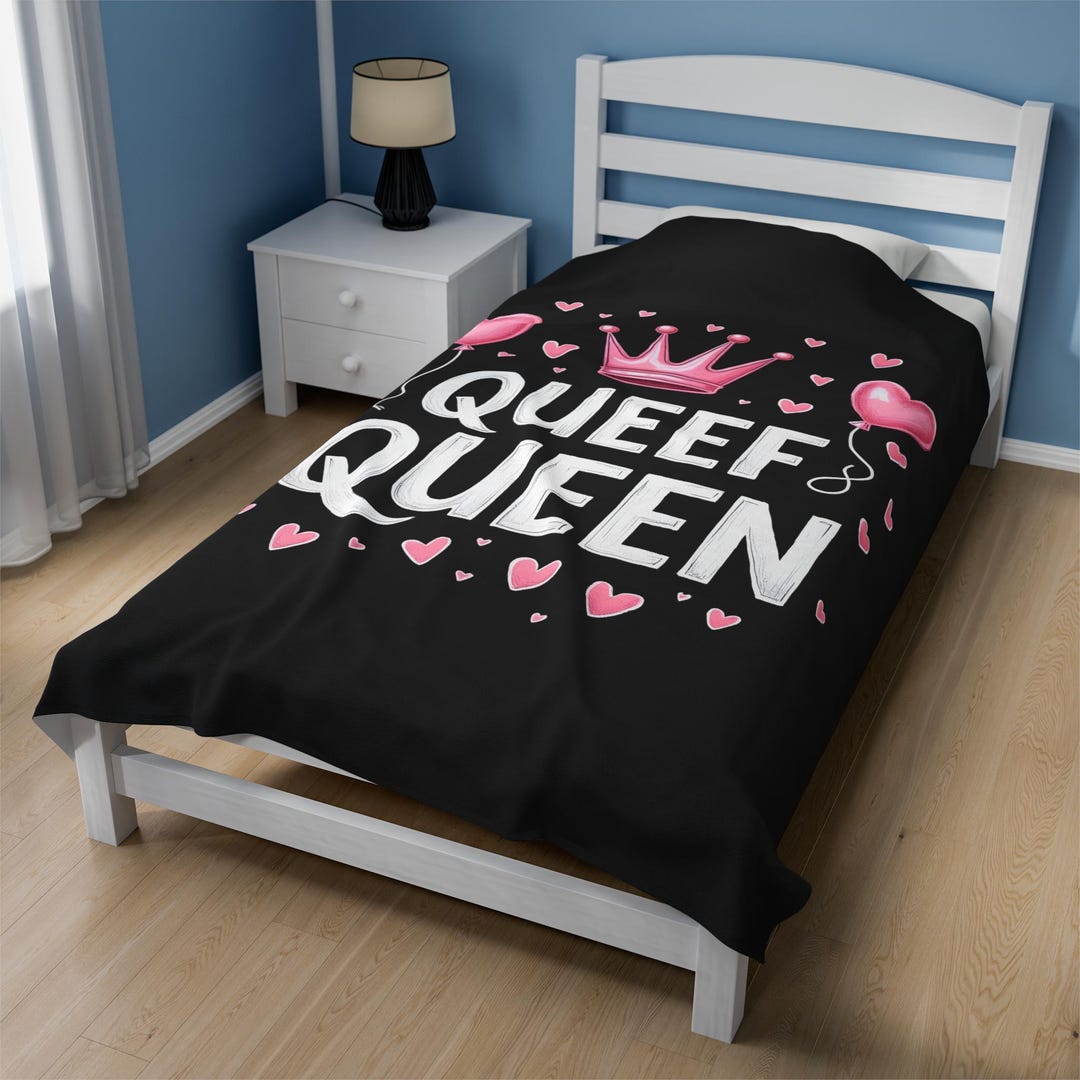 Queef Queen Blanket, Funny Plush Blanket for Sofa or Couch ...