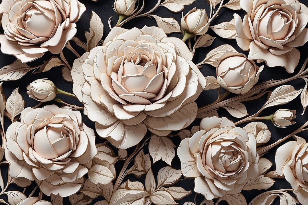 Shades of Rose, Floral Pattern - Etsy