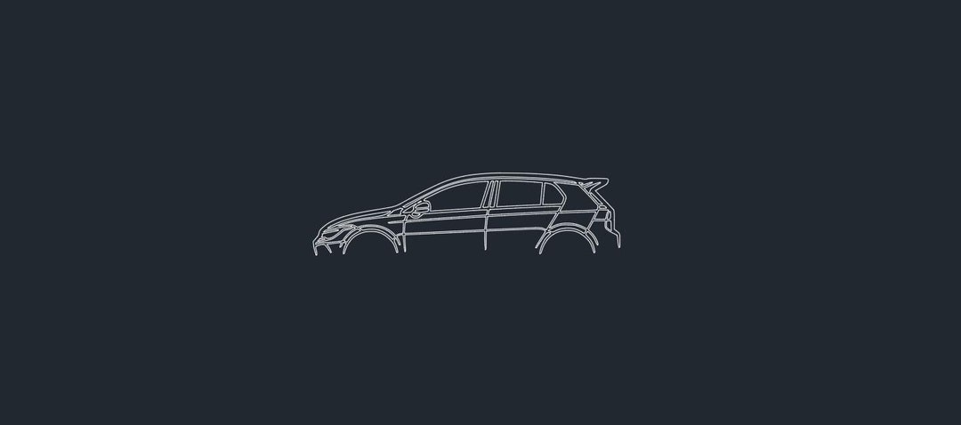 Volkswagen Golf 8 R Classic DXF File - Etsy