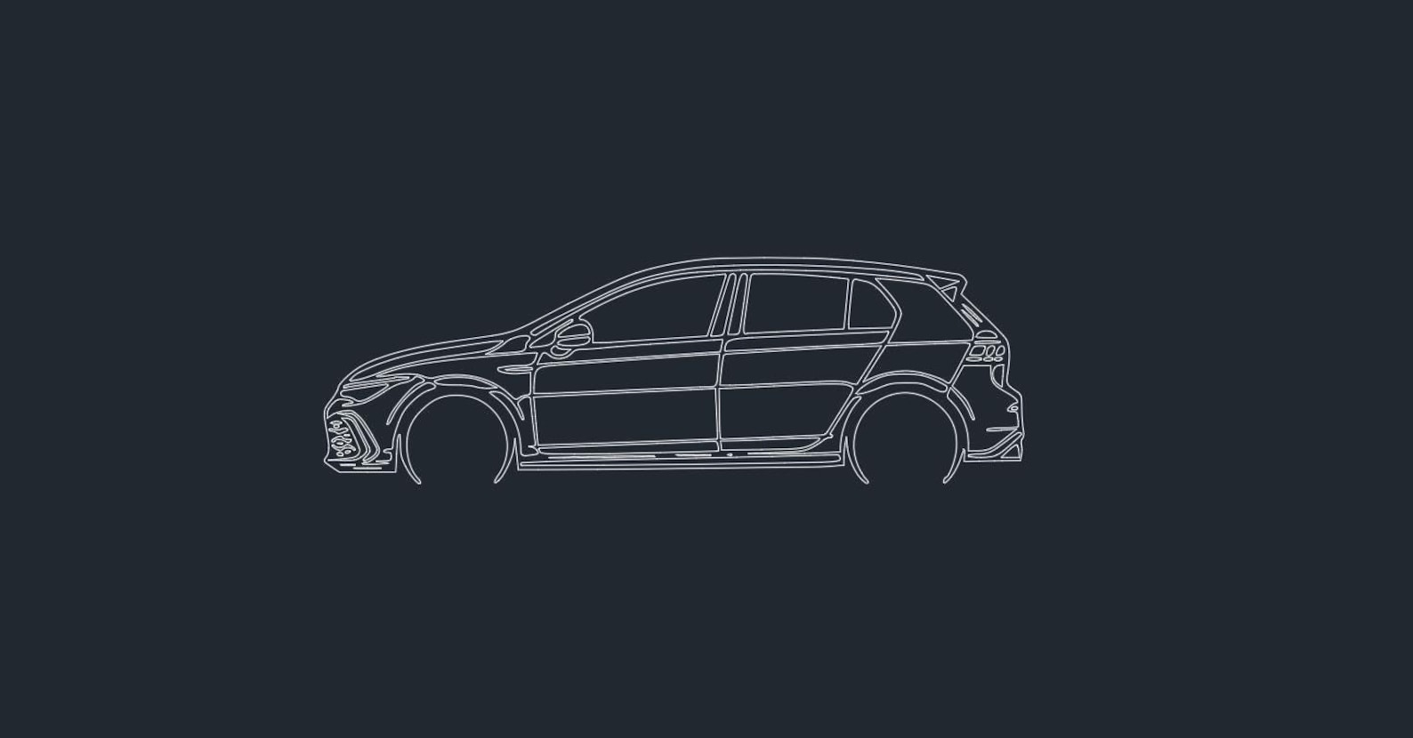 Volkswagen Golf 8 GTI DXF File - Etsy