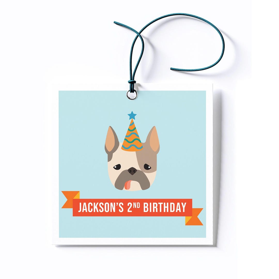 Personalized Puppy Dog Birthday Party Favor Tags/stickers - Modern ...