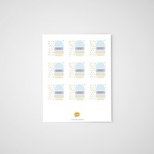 Personalized Ice Cream Birthday Party Favor Tags/stickers - Colorful ...
