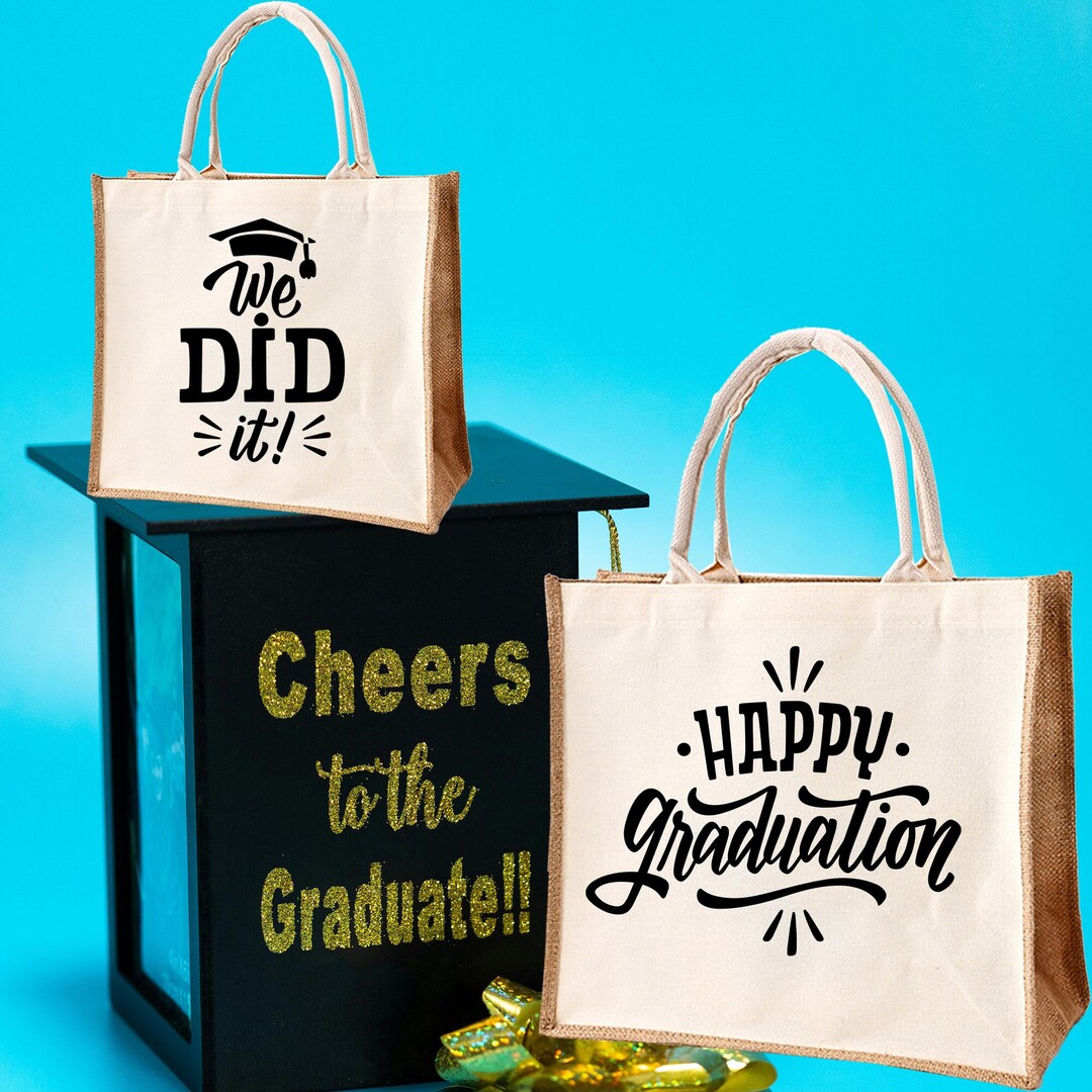 Custom Jute Tote Bag Monogram Bag Personalized Carryall Bag Graduation ...