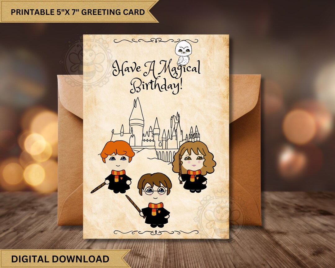 Downloadable Wizard Greeting Card - Printable Instant Digital Download ...