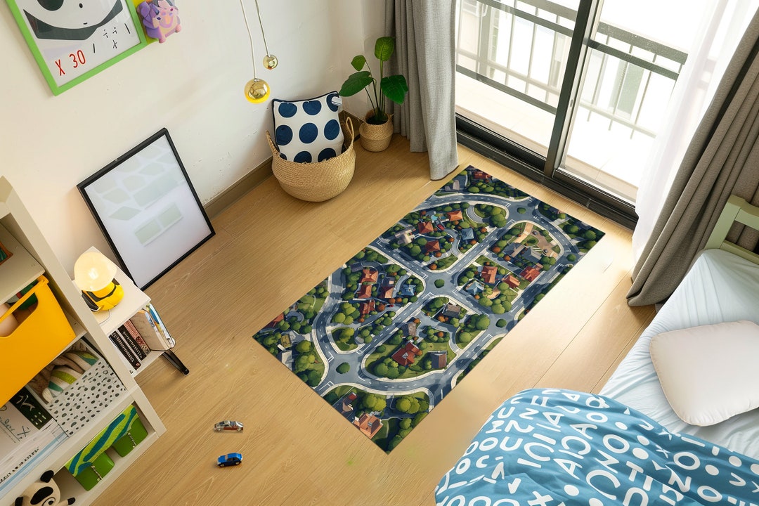 Street Map Rug for Kids Street Map Floor Mat Child Street Map Floor Mat ...