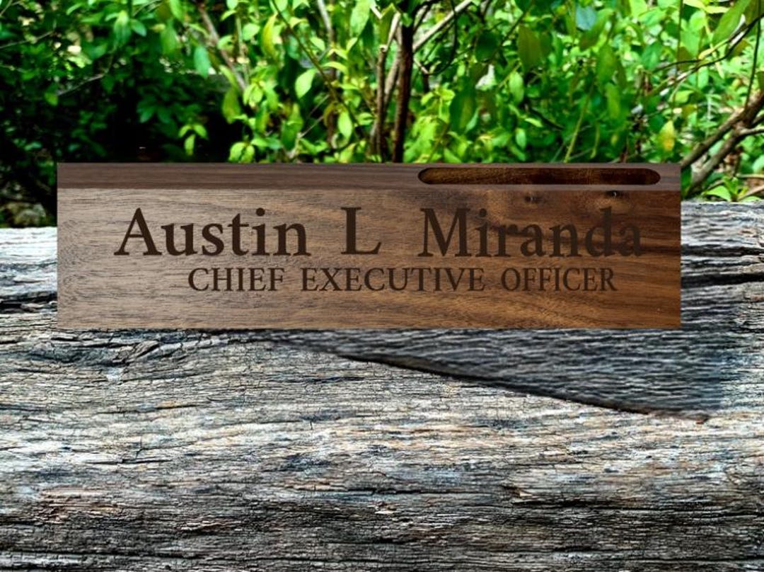 Desk Name Plate, Custom Name Sign, Personalized Wood Desk Name ...