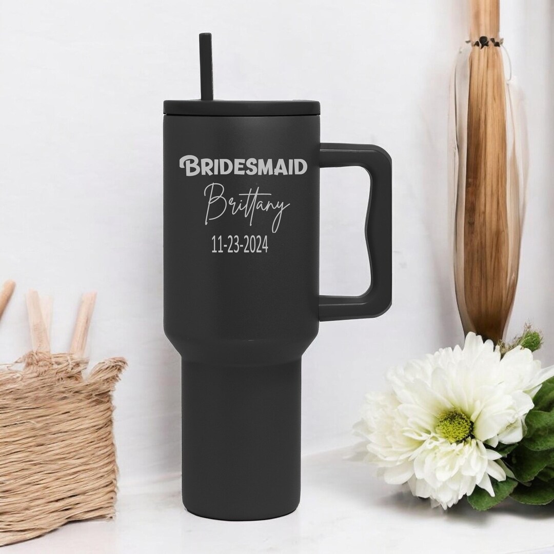 Personalized 40oz Tumbler: Engraved Insulated Cup With Handle - Etsy