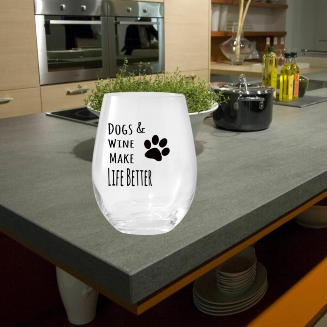 Dogs & Wine Make Life Better, Dog Lover Gift, Dog Mom Gifts ...