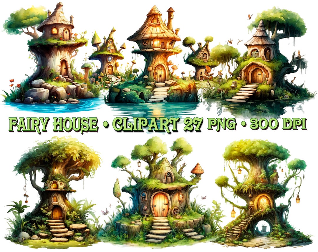 Forest Fairy House Clip Art, Fairy Tale Clip Art Set, Fairy Tale ...