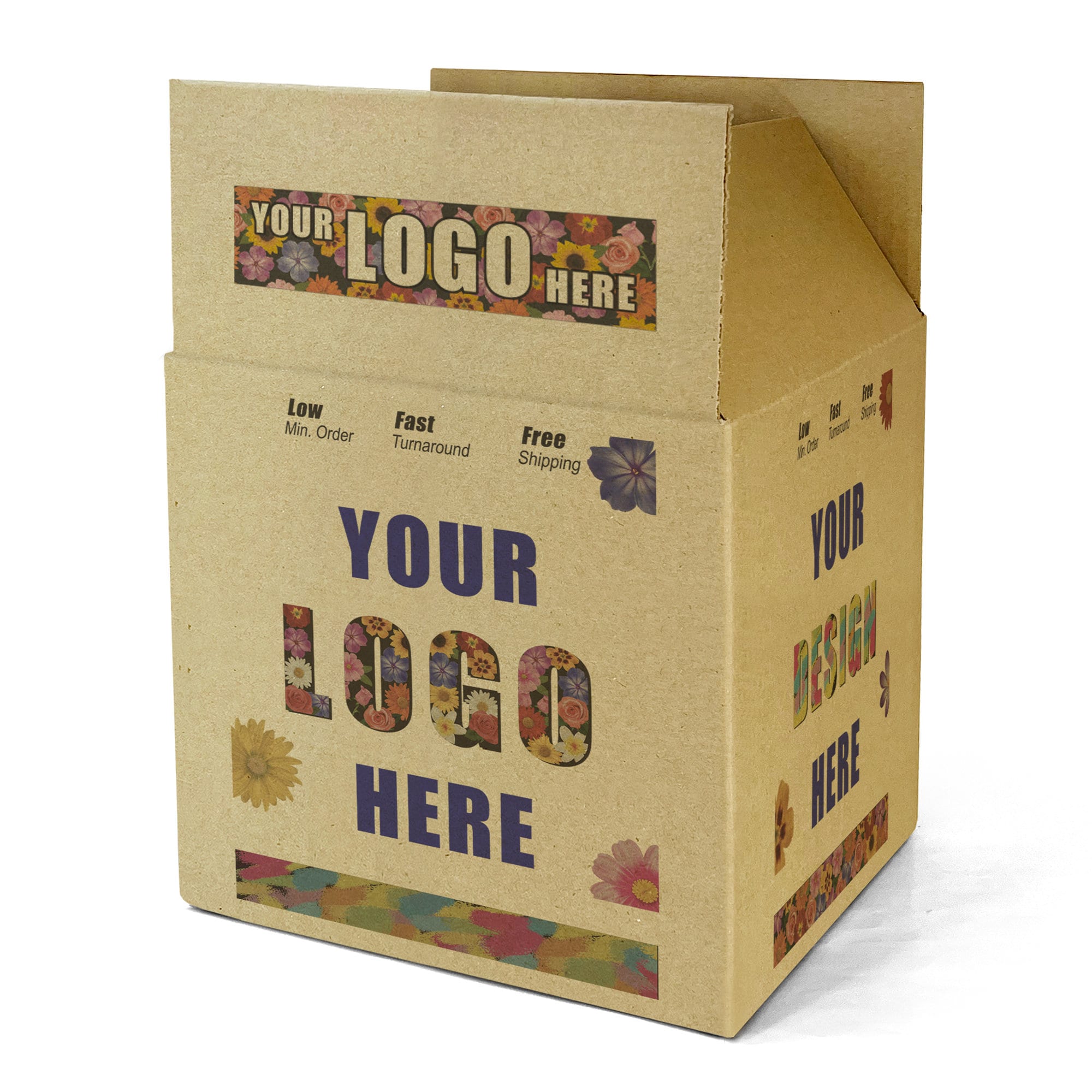 Custom Full Color Print, Corrugated Cardboard Shipping Boxes, Regular ...