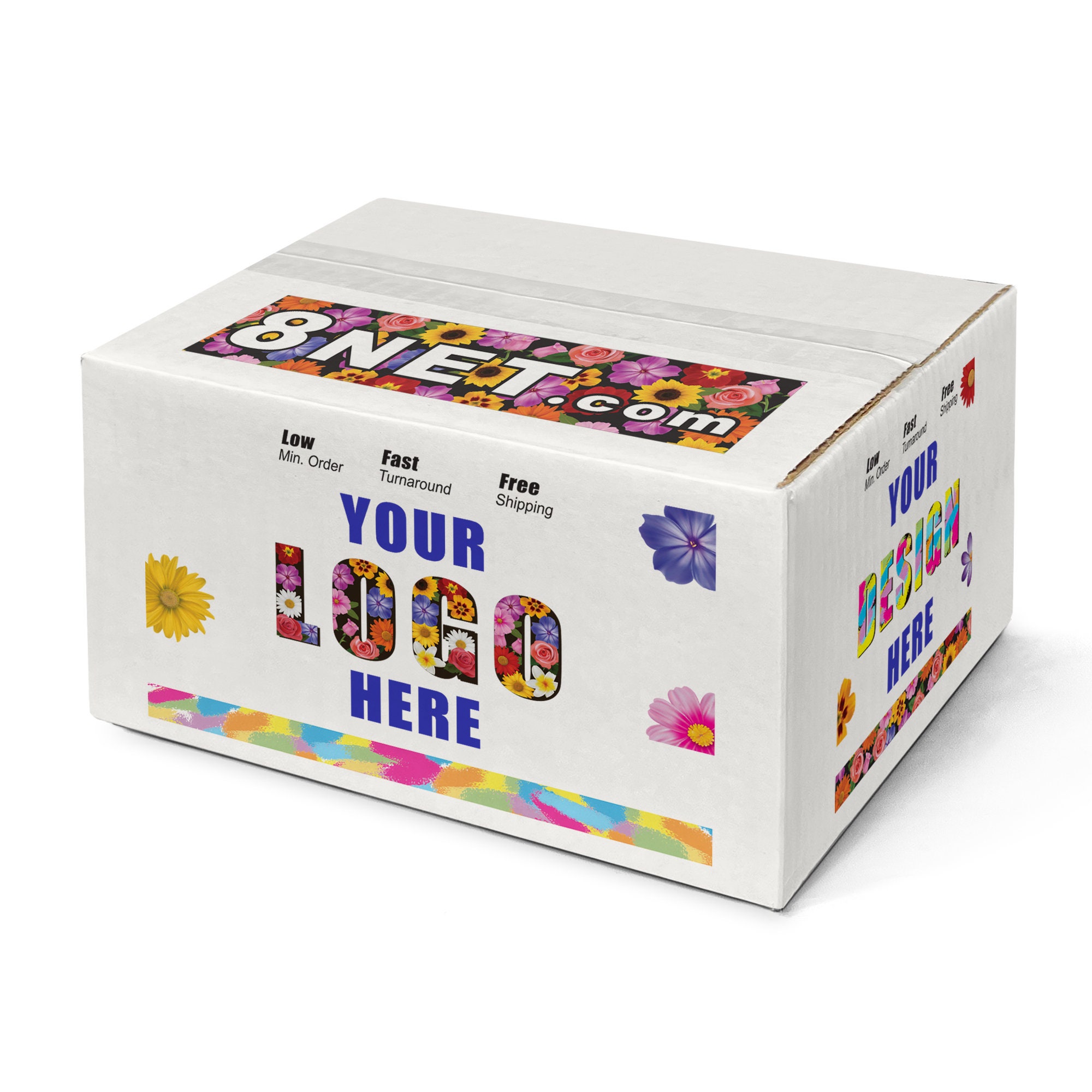 8 X 6 X 4" (packs of 25), Custom Full Color Print, WHITE Kraft ...