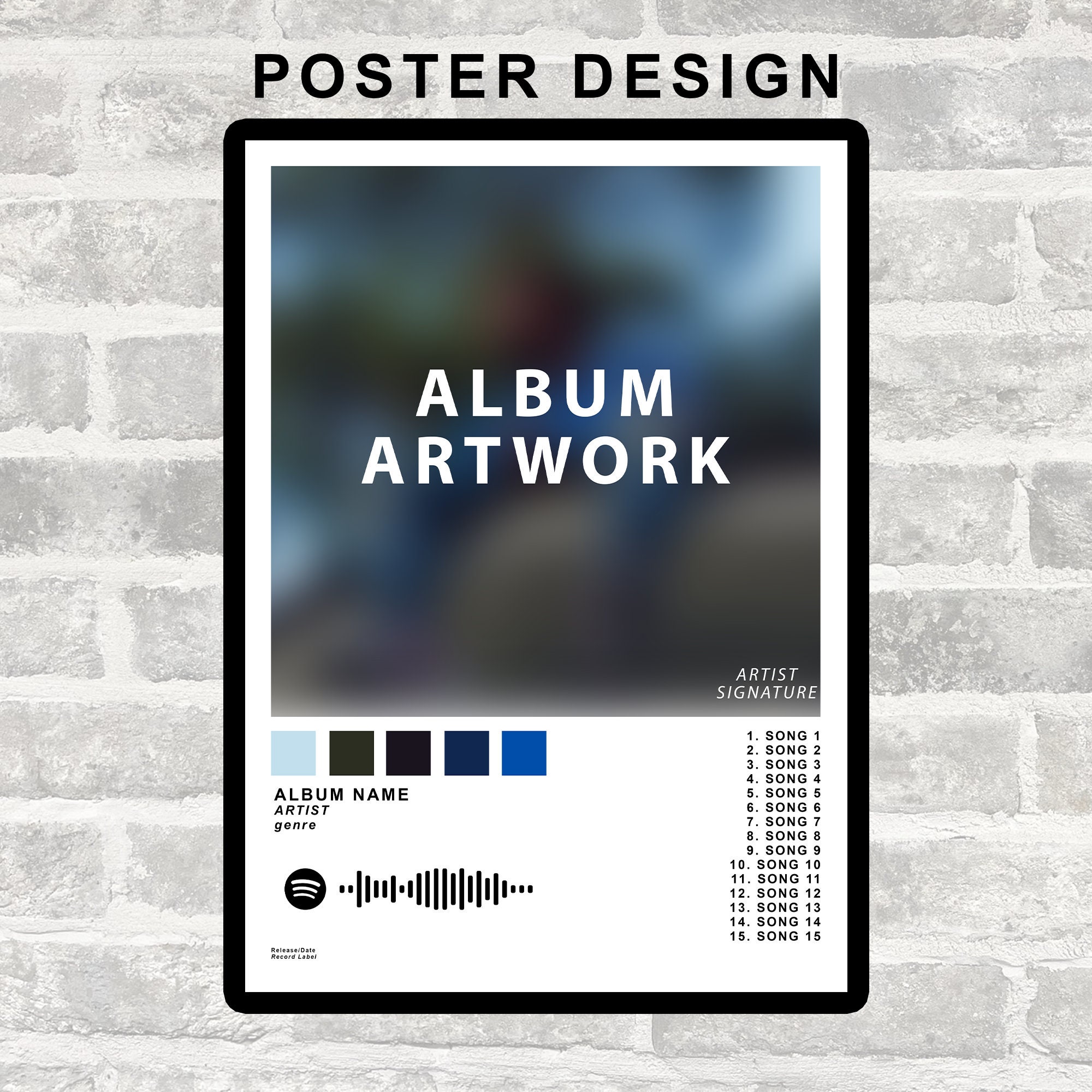 Customisable Digital Album Cover Poster Download - Personalised Music ...