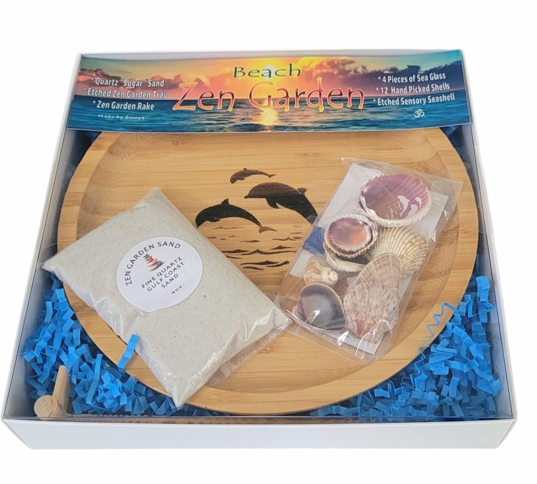 Dolphins Zen Garden Mini Beach Zen, Sand, Sea Shells, Mini Sand Dollar ...