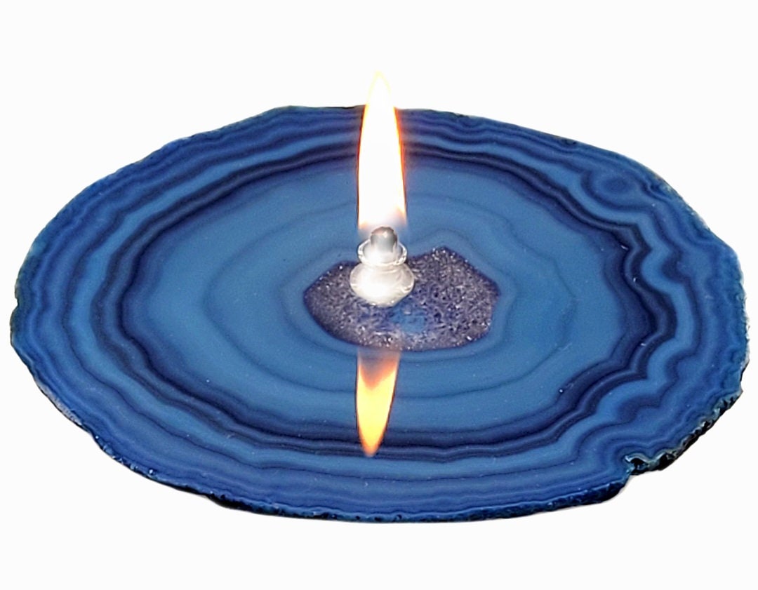 Handmade Blue Agate Oil Candle Lamp, a Unique Candle Gift for Birthday ...