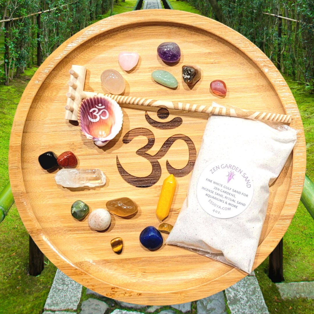 Ohm Zen Garden Gemstone Crystal Zen Garden Japanese Zen Garden Desk Zen ...