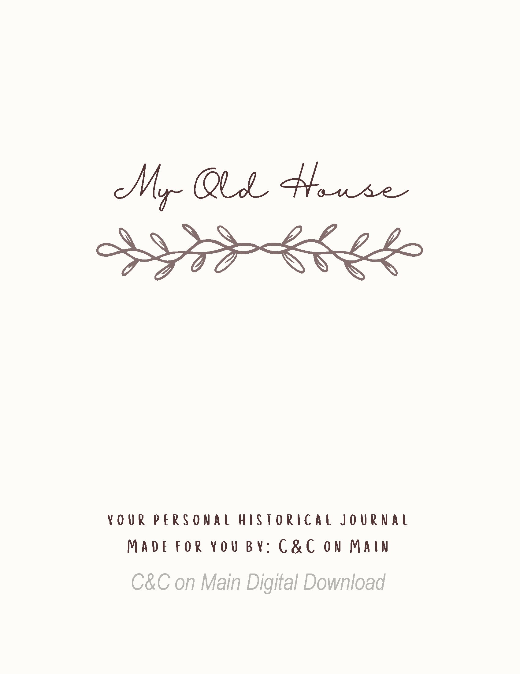 My Old House Journal Printable Version DIGITAL DOWNLOAD 30 PAGES - Etsy