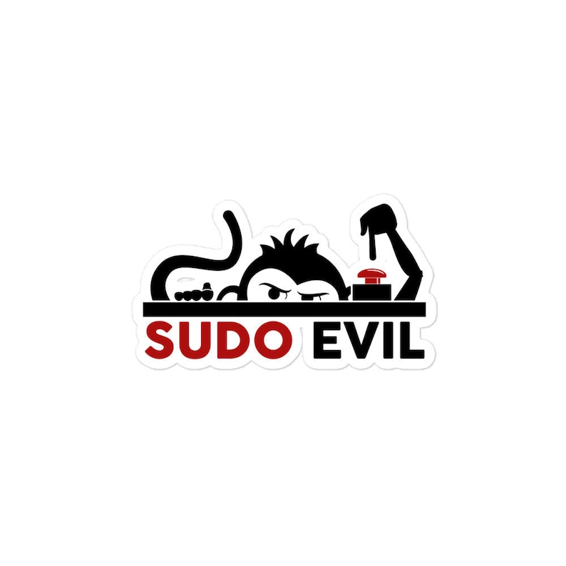 Sudo Evil Logo Sticker Wear Your Geek Badge With Pride - Etsy